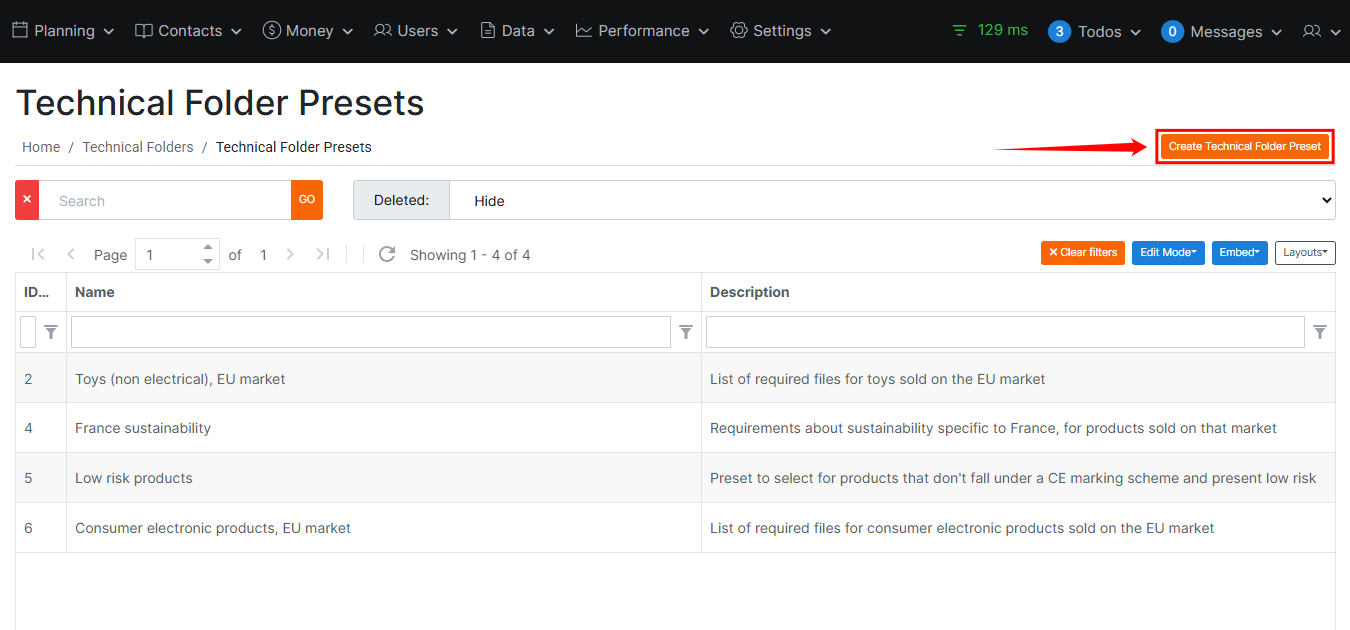 Technical Folder Presets | Syncontrol